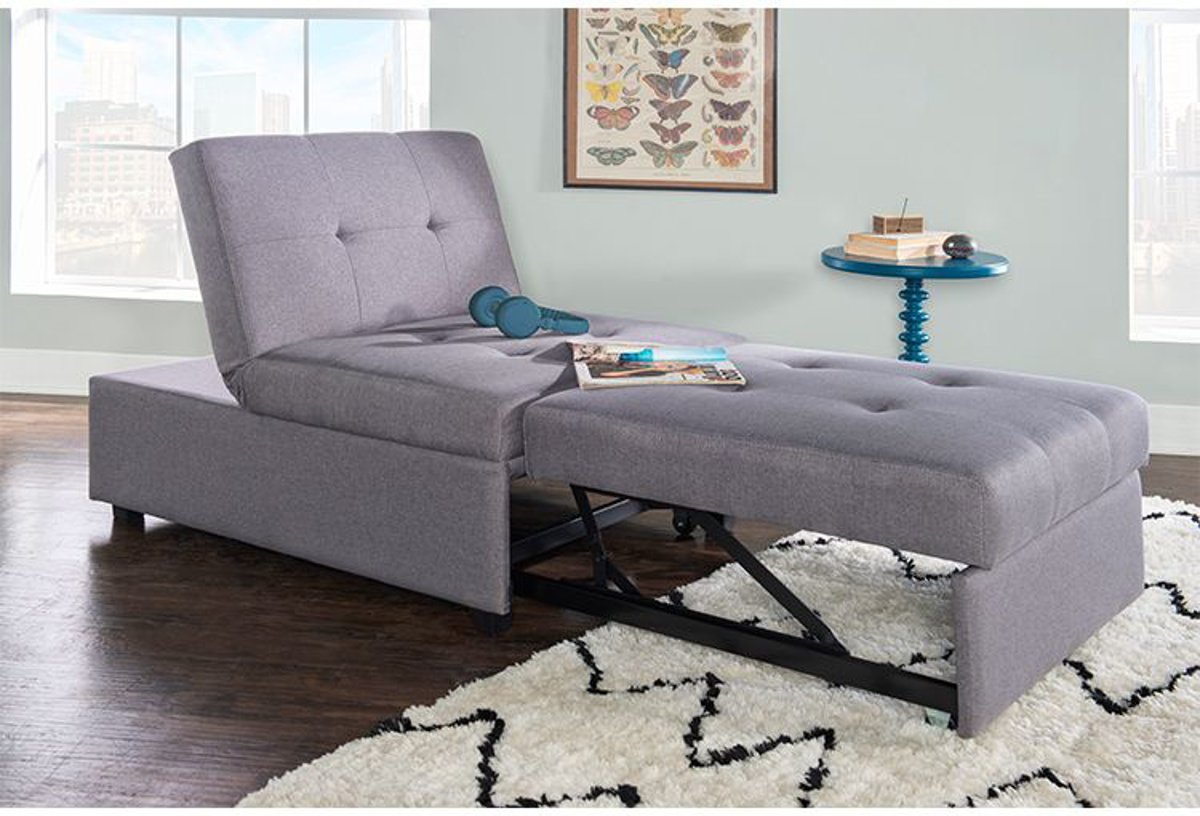 Buy Dozer Grey Convertible Sleeper Chair - Part# 17S1010G | Badcock & More