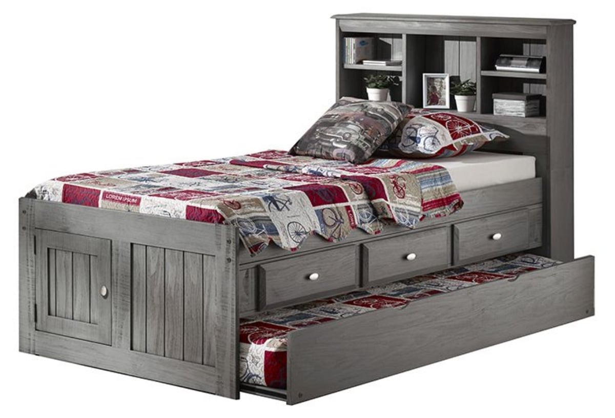 Gray bed frame twin store