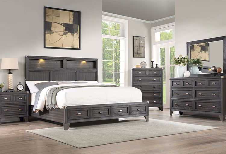 Espresso queen storage bed store