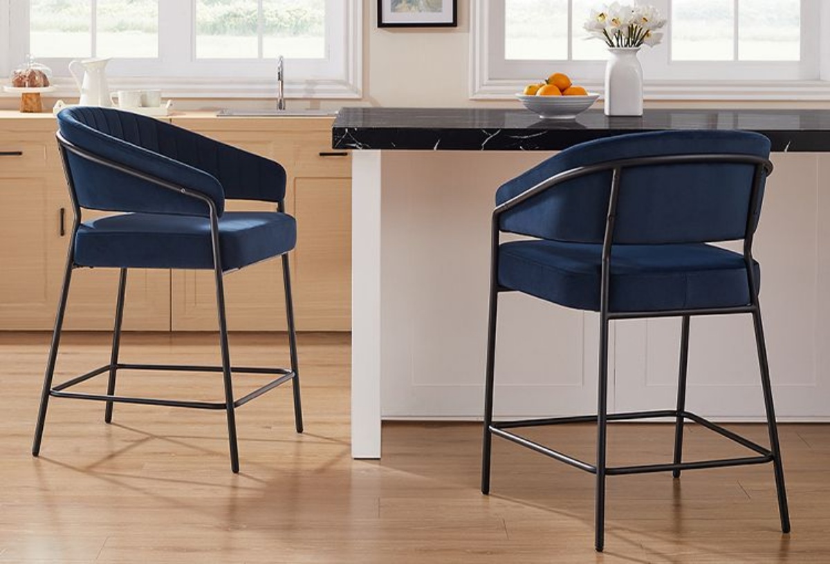 Buy Portland Navy Counter Stool - Part# 249805NAVY02U | Badcock & More