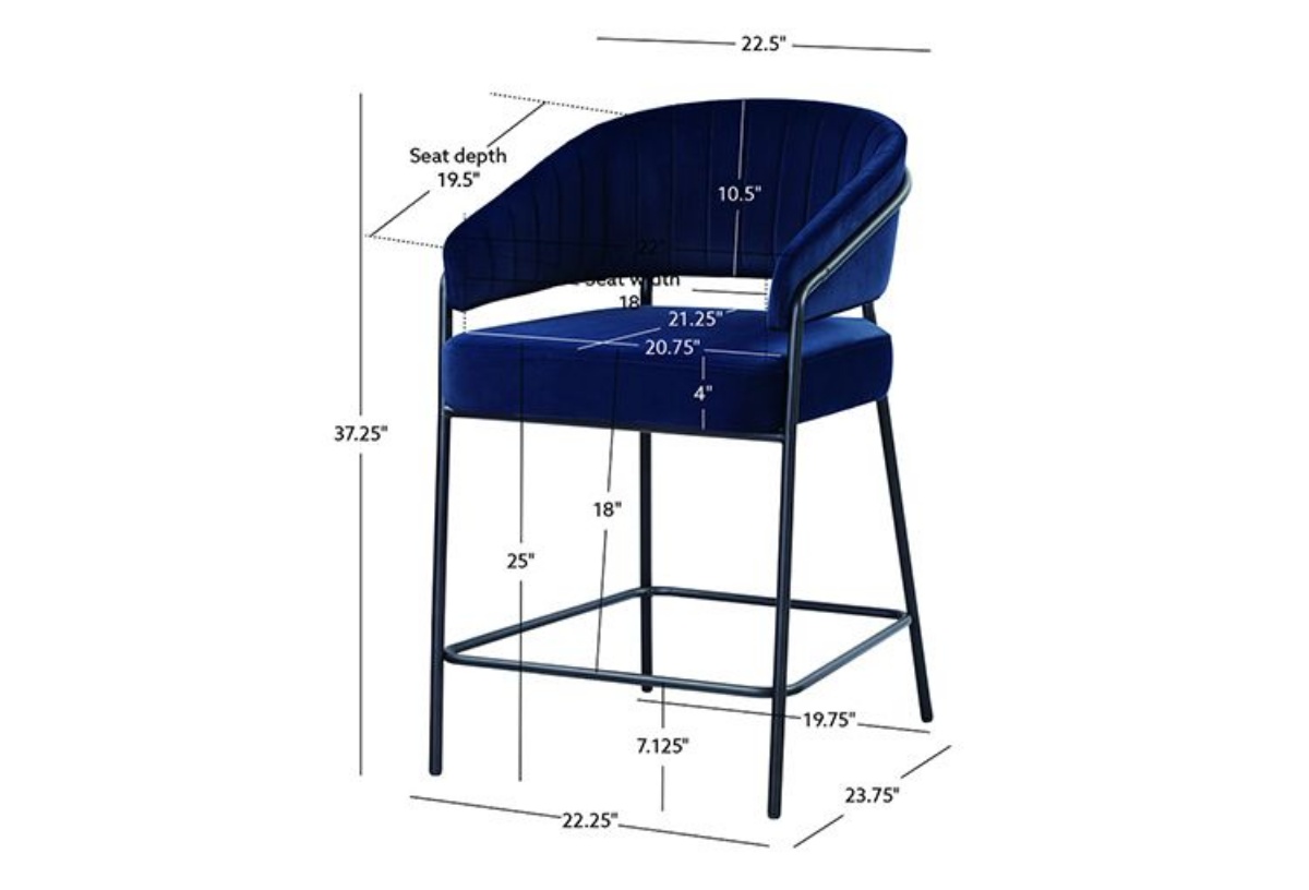 Buy Portland Navy Counter Stool - Part# 249805NAVY02U | Badcock & More