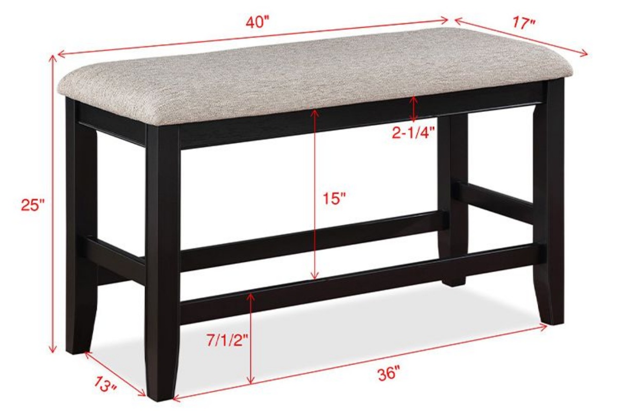 Buy Tinsley Grey Counter Height Bench - Part# 2727LG-BENCH | Badcock & More