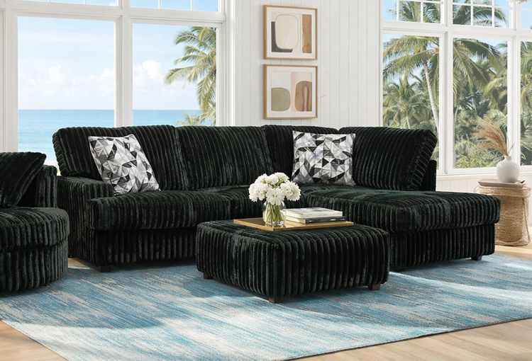Buy Mondo Black Sectional - Part# 6139-MB-2PC | Badcock & More